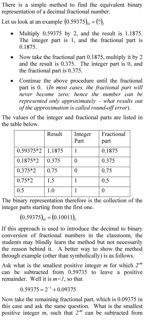 A Better Way To Show Conversion Of Decimal Fractional Number To Binary Numerical Methods Guy